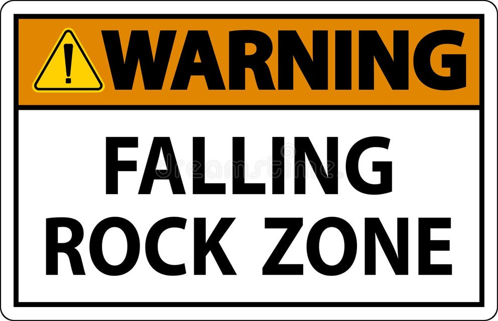 Warning Sign, Falling Rock Zone Stock Vector - Illustration of fall ...