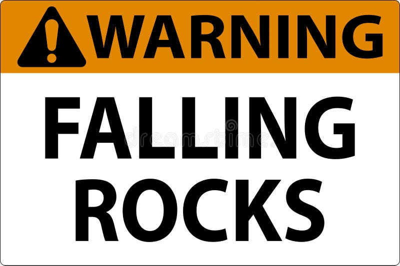 Warning Sign, Falling Rocks Stock Vector - Illustration of safe ...