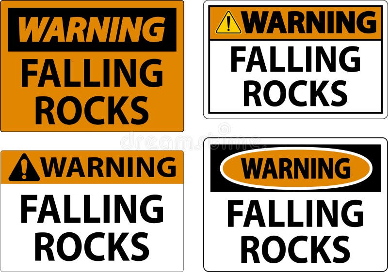 Warning Sign, Falling Rocks Stock Vector - Illustration of dirt ...