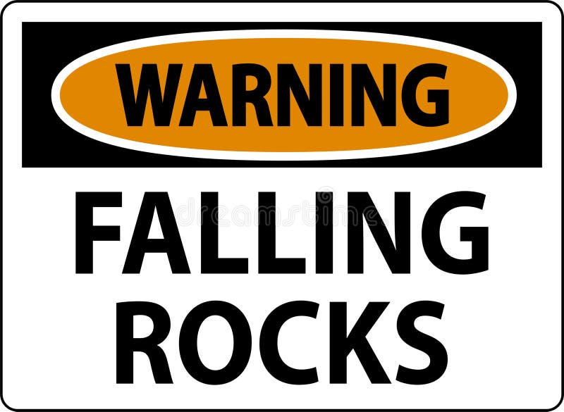 Warning Sign, Falling Rocks Stock Vector - Illustration of landslide ...
