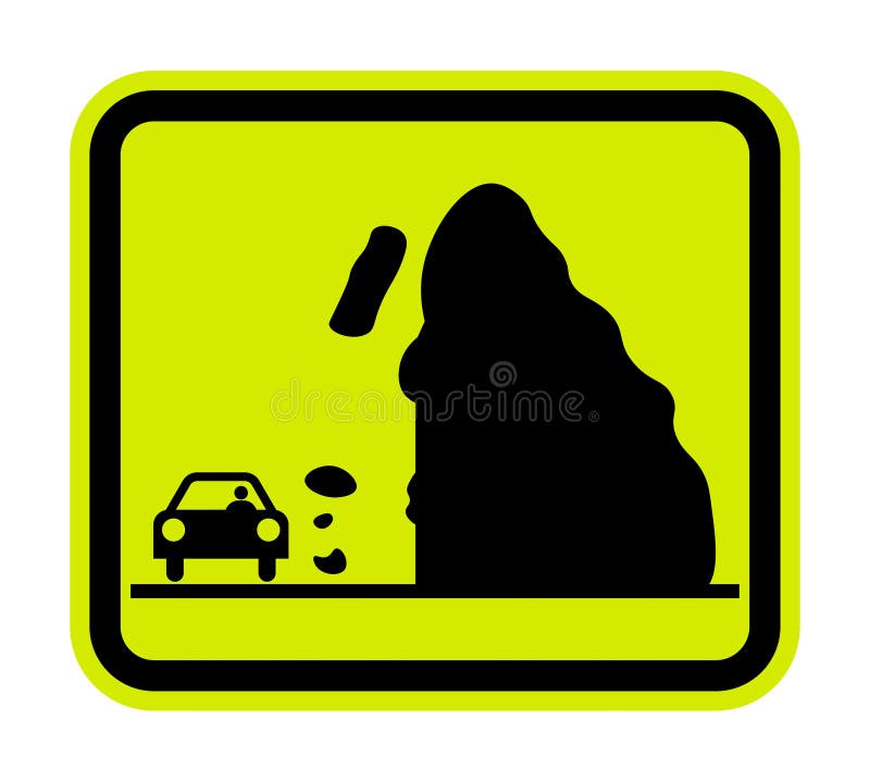 Warning Sign Falling Rocks, Snow or Ice Ahead Stock Vector ...