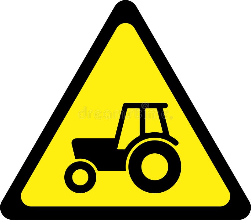 Warning tractor sign stock vector. Illustration of farm - 2821643