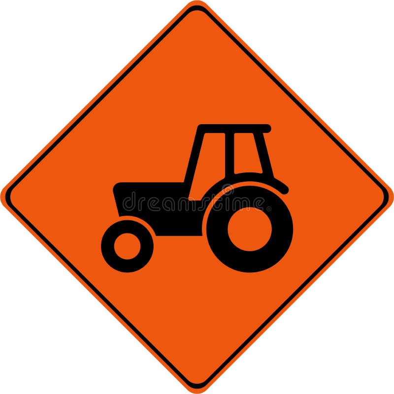 Warning tractor sign stock vector. Illustration of farm - 2821643