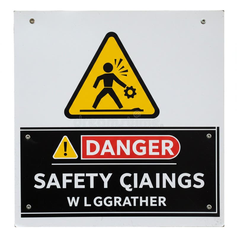 Warning Sign Featuring a Yellow Triangular Caution Symbol with a ...