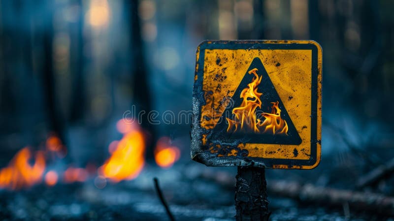 Forest fire warning sign stock photo. Image of prohibition - 17989914