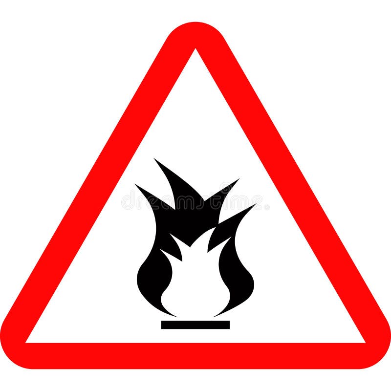 A Warning Sign about a Fire. Vector Image Stock Vector - Illustration ...
