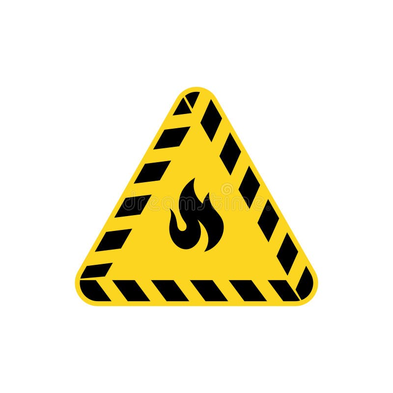 Warning Sign with a Flame Symbol. Sign with a Flame Symbol and Safety ...