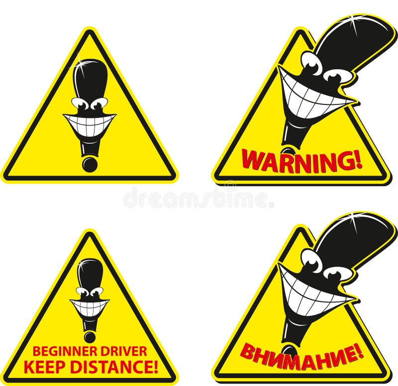 Warning sign fun stock vector. Illustration of smile - 20877663