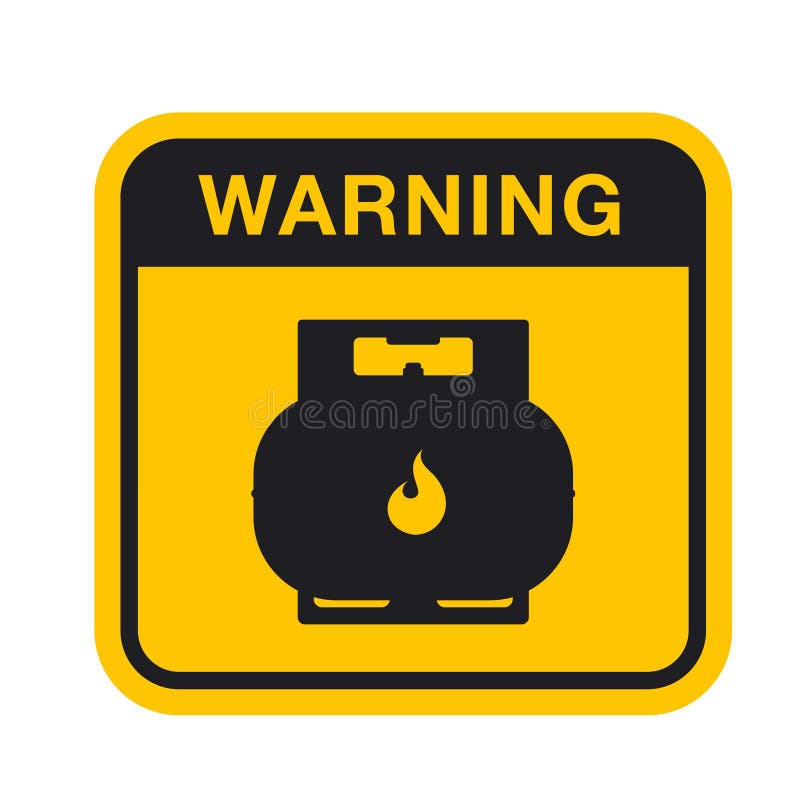 Gas Cylinder. Attention Is Dangerous. Warning Sign. Safety Technology ...