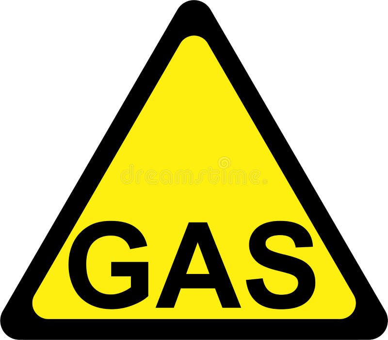 Warning sign with gas text stock illustration. Illustration of safety ...