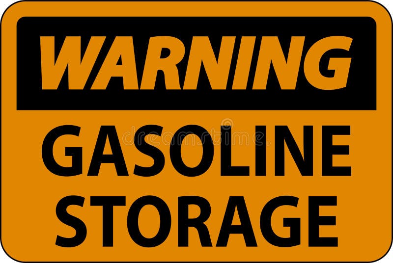 Warning Gasoline Symbol Sign on White Background Stock Vector ...
