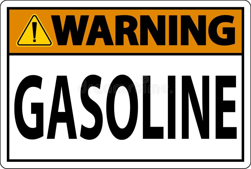 Warning Sign Gasoline Symbol on White Background Stock Vector ...