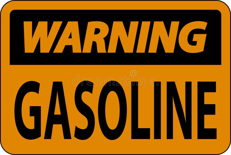 Warning Sign Gasoline Symbol on White Background Stock Vector ...