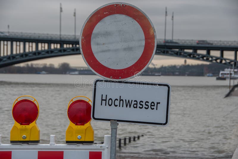 Flood at the Rhine River in Sevelen in Switzerland Stock Image - Image ...