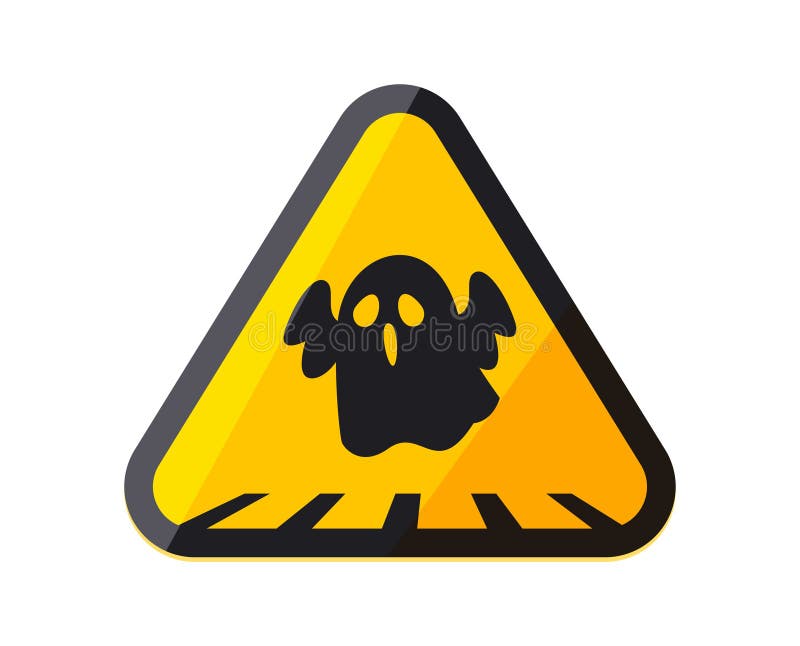 A Warning Sign of a Ghost. Isolated Vector Illustration Stock ...