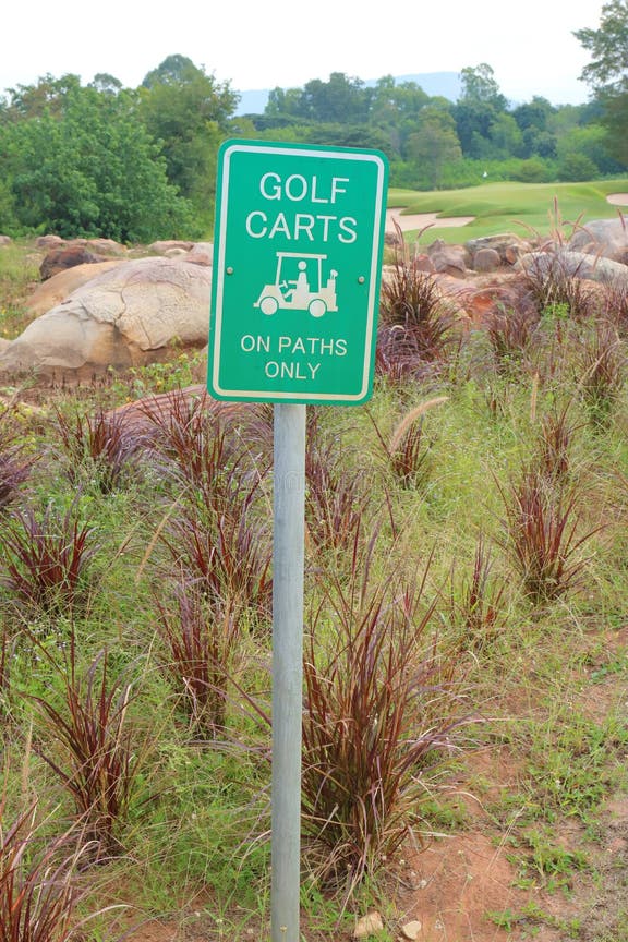 The Warning Sign of Golf Carts on Paths only, for Protecting Green ...