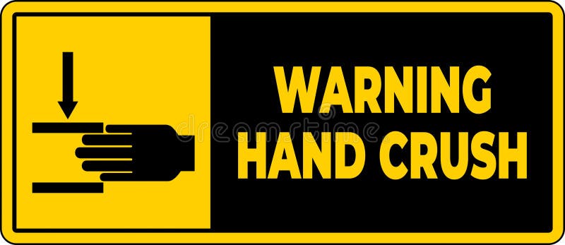 Warning Sign for Hand Crush Hazard in Industrial Environment Stock ...