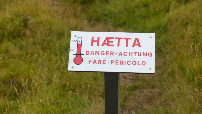 Warning Sign about High Temperature of the Source `Danger` Stock Image ...