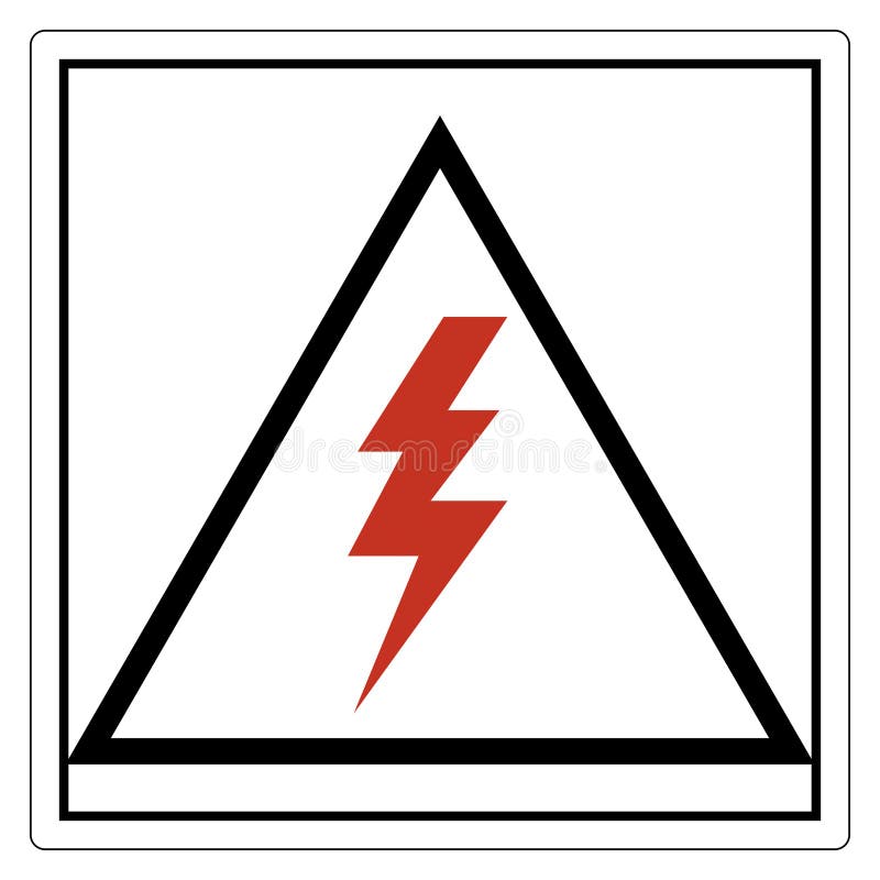 Warning Sign for High Voltage with Red Lightning Bolt in Triangle Shape ...