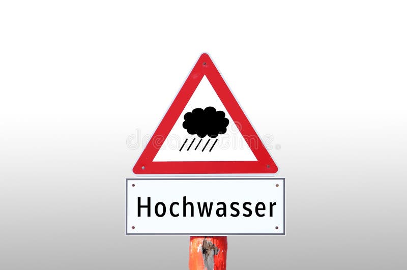 Warning sign high water stock photo. Image of weather - 193384060