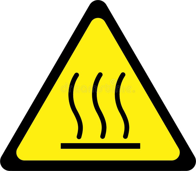Warning Sign with Hot Surface Stock Illustration - Illustration of ...