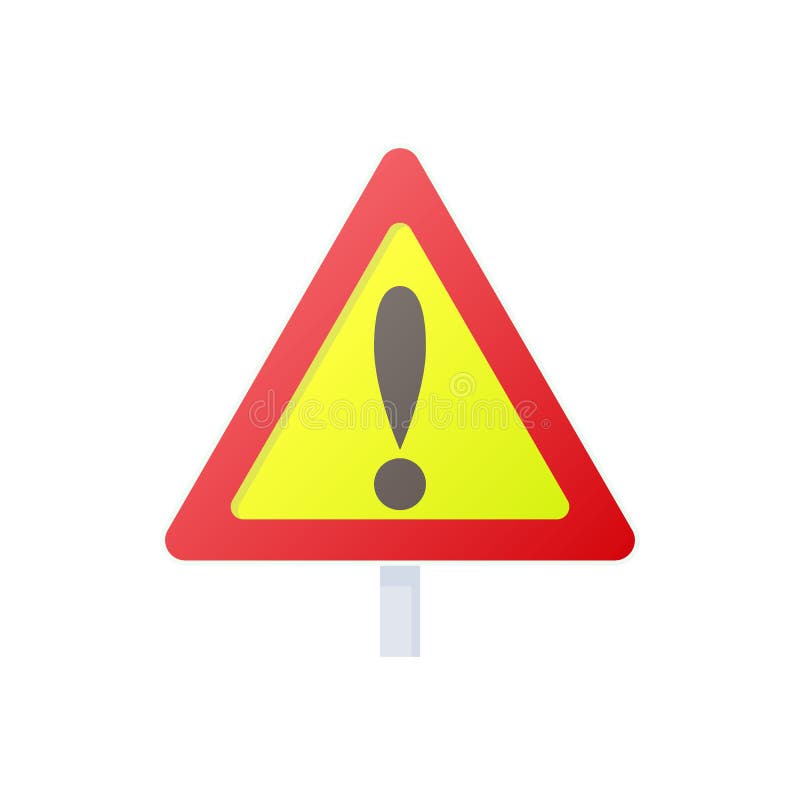 Warning Sign With Exclamation Icon, Cartoon Style Stock Vector ...