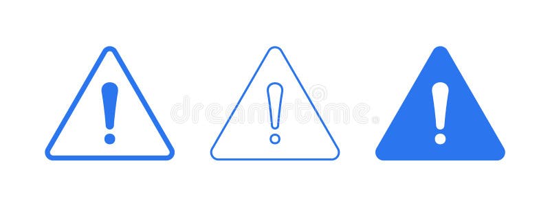 Warning Sign Icon in Flat and Line Style Stock Vector - Illustration of ...