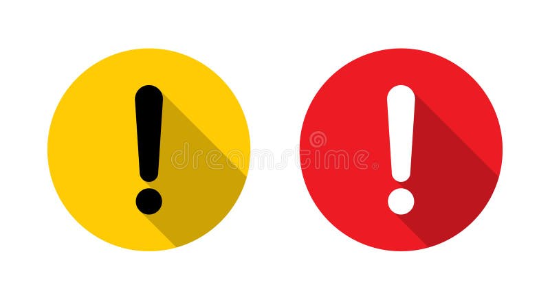 Warning Sign Icon with Long Shadow. Danger, Caution Symbol Stock ...