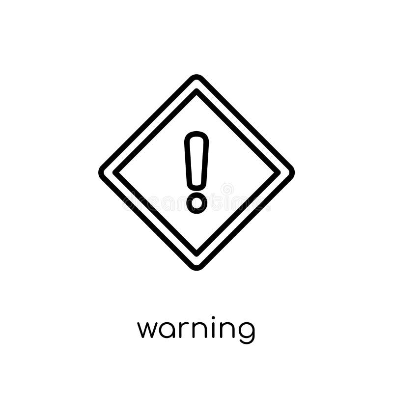 Warning Sign Icon. Trendy Modern Flat Linear Vector Warning Sign Stock ...