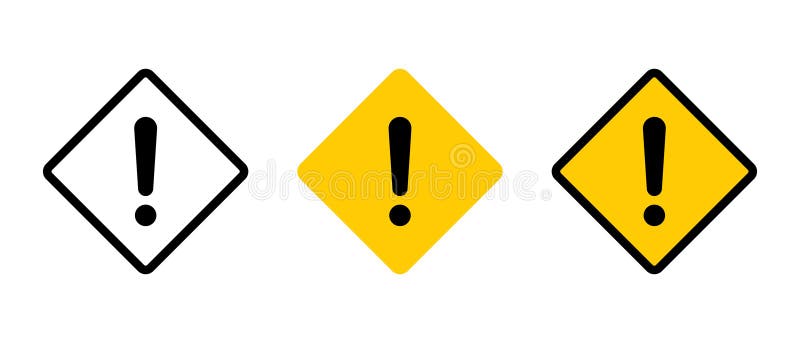 Warning Sign Icon Vector. Exclamation Mark Symbol on Square Stock ...