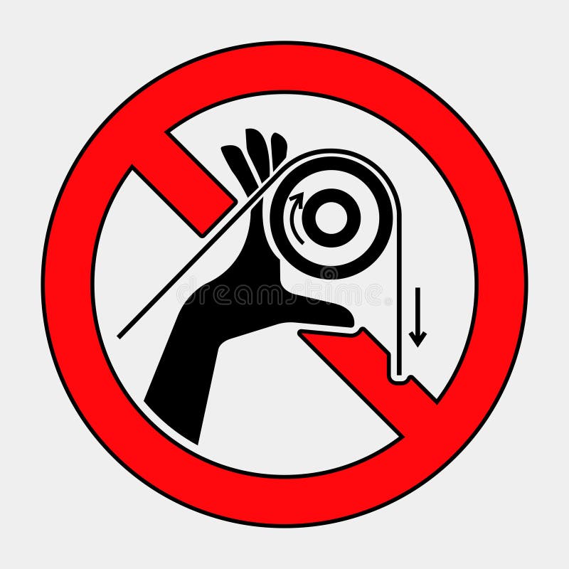 Warning Sign for Improper Tape Disposal Method Stock Vector ...