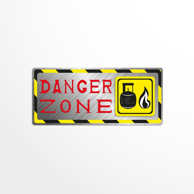 Warning Sign with the Inscription `danger Zone`. Vector Illustration ...