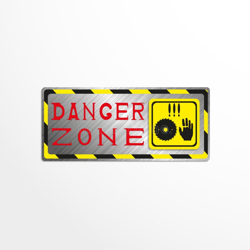 Warning Sign with the Inscription `danger Zone`. Vector Illustration ...