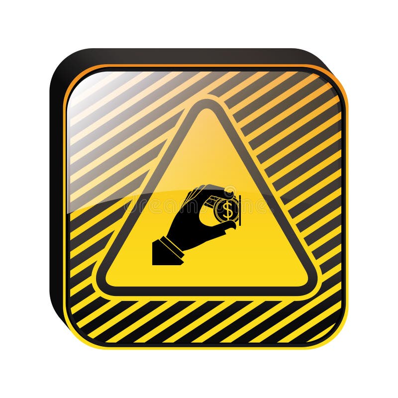 Warning Sign Insert Coin Icon Stock Vector - Illustration of charge ...