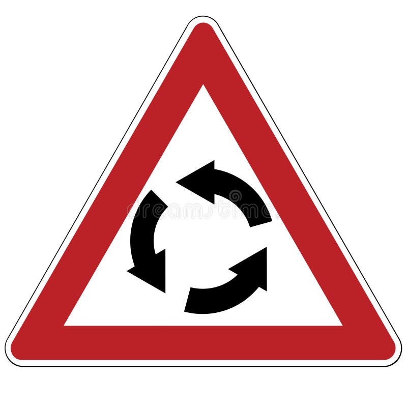 Warning Sign. Intersection with a Circular Motion Stock Illustration ...