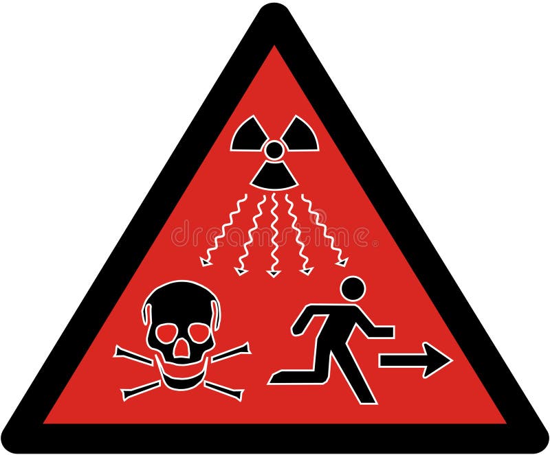 Warning Sign. Ionizing Radiation Stock Illustration - Illustration of ...