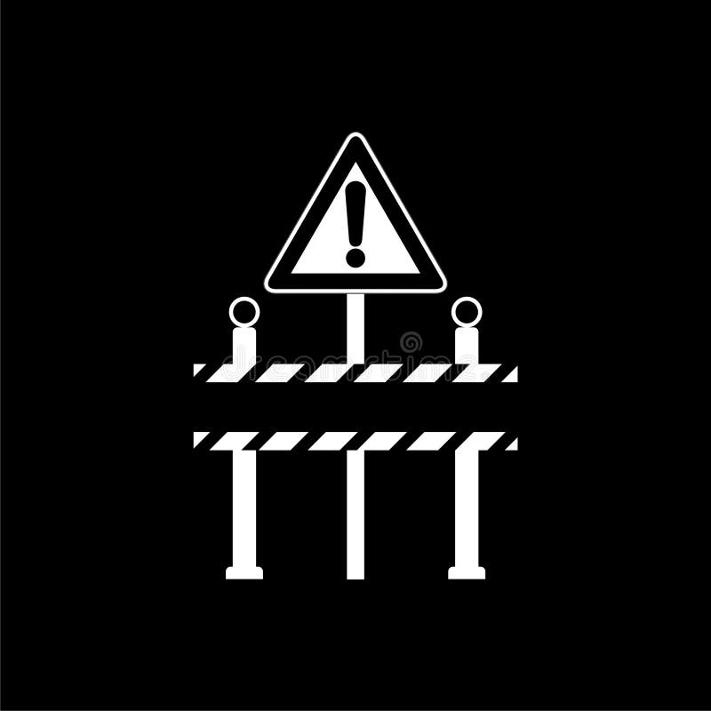 Warning Sign Isolated on Black Background Stock Vector - Illustration ...