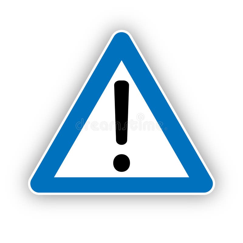 Warning Sign Isolated, Blue Caution Vector Illustration Stock Vector ...