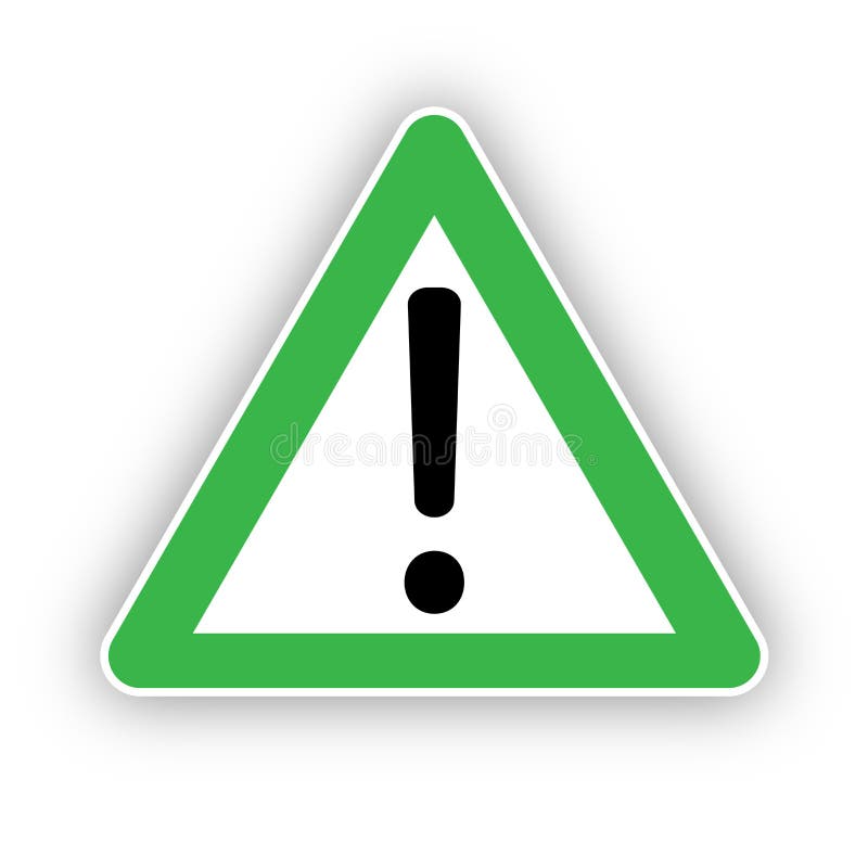 Warning Sign Isolated, Green Caution Vector Illustration Stock Vector ...