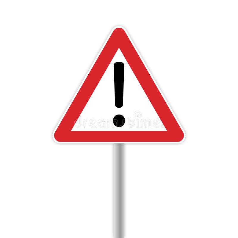 Warning Sign Isolated, Red Caution Vector Illustration Stock Vector ...