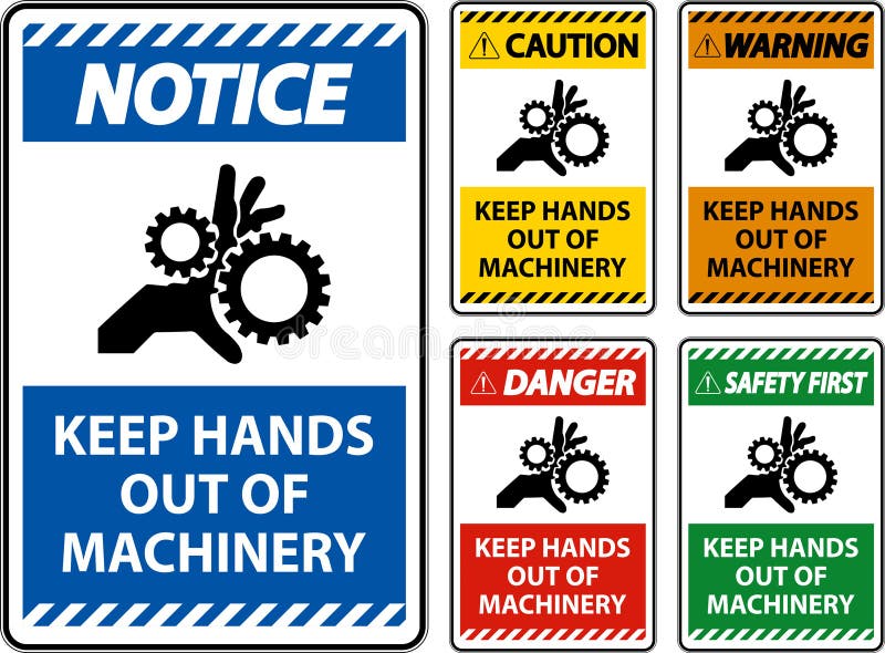 Warning Sign Keep Hands Out of Machinery Stock Vector - Illustration of ...
