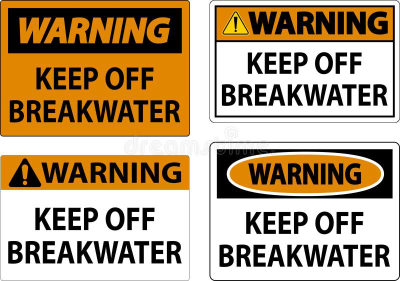 Warning Sign, Keep Off Breakwater Stock Vector - Illustration of ...