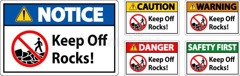 Warning Sign Keep Off Rocks Stock Vector - Illustration of island ...