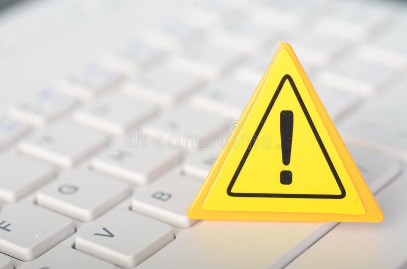 Warning Sign on Keyboard â€ Computer Error or Security Risk Alert Stock ...