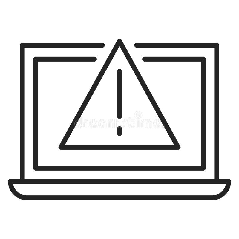 Warning Sign on Laptop Vector Isolated Stock Illustration ...