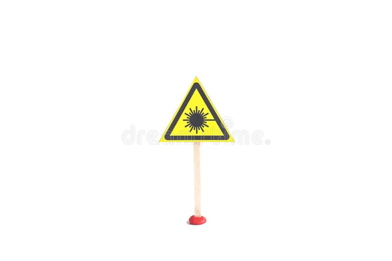 Warning Sign about Laser Radiation Yellow Triangle on a White ...