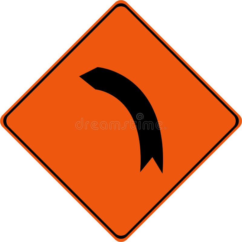 Left Bend Road Signs Or Symbols Stock Vector - Illustration of symbol ...