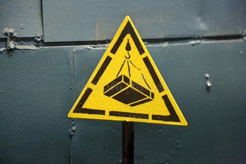 Warning Sign for Lifting and Moving Goods Stock Image - Image of ...