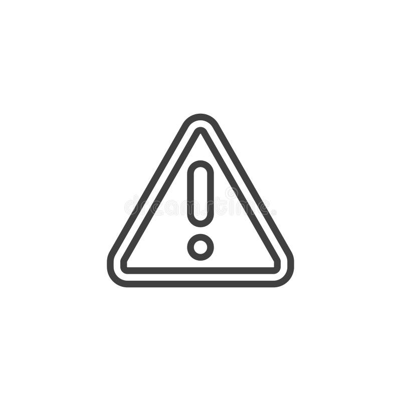 Warning sign line icon stock vector. Illustration of caution - 163698246