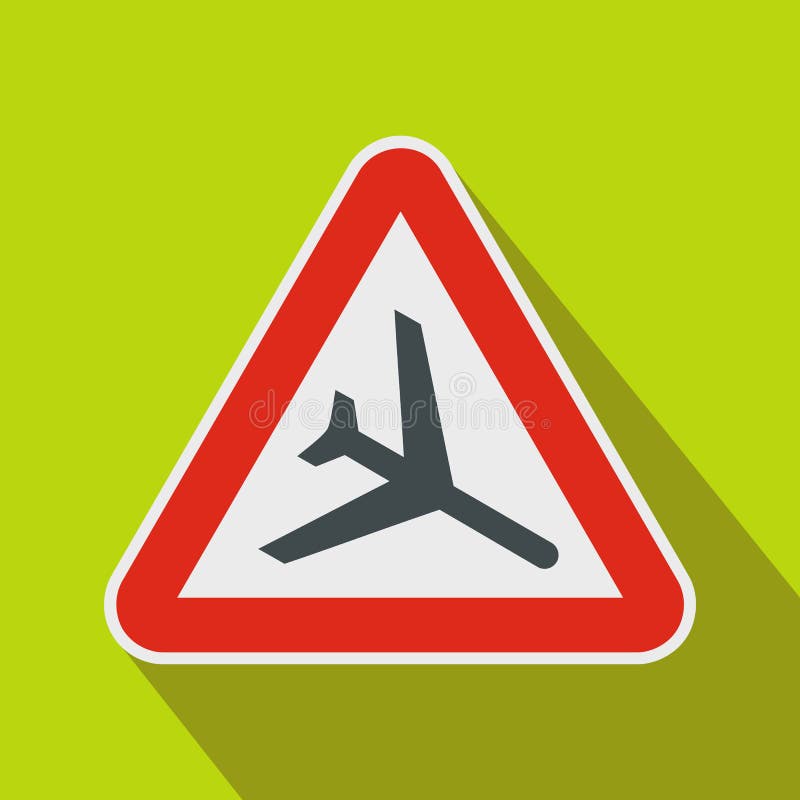 Warning Sign of Low Flying Aircraft Icon Stock Vector - Illustration of ...